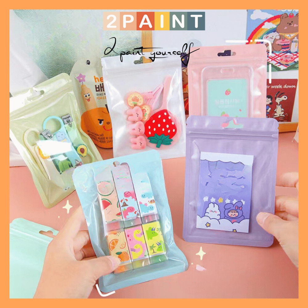 Túi Zip Pastel Đựng đồ túi Zipper Hologram Lấp lánh nhiều màu bảo quản ...