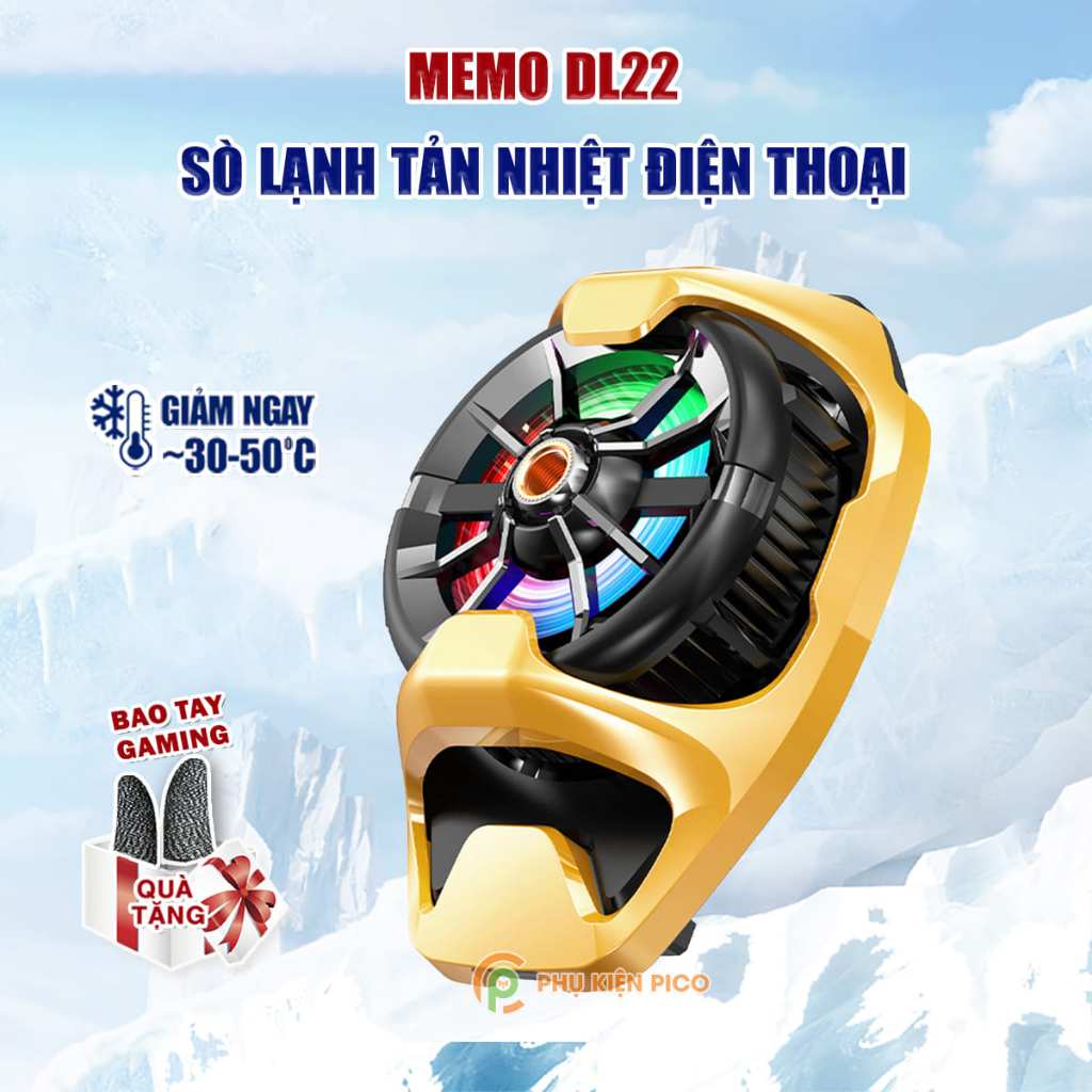 Quạt tản nhiệt sò lạnh điện thoại Memo DL22 / CX10 / CX12 led RGB hỗ trợ livestream chơi game ...