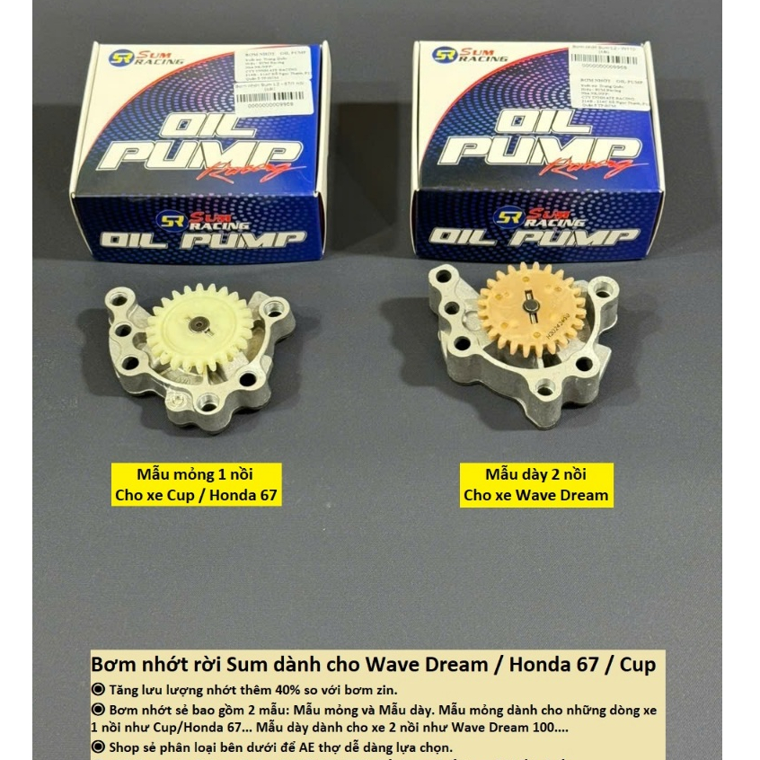 Bơm nhớt Sum Racing dành cho xe Wave Dream. Honda 67. Cup 50 | Shopee ...