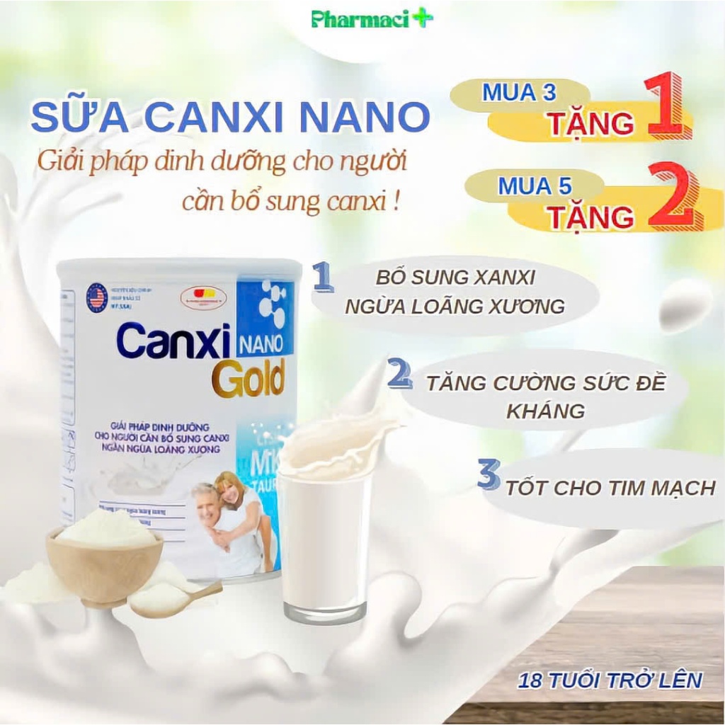 Sữa Canxi Nano Hỗ Trợ Bổ Sung Canxi Ngừa Loãng Xương Tốt Cho Tim Mạch Cung Cấp Đầy Đủ Dưỡng Chất ...