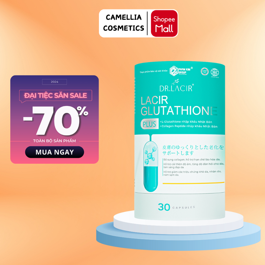 Viên uống trắng da ngừa nám DR.LACIR Glutathione 600 hộp 30 viên - bao bì mới DR22 | Shopee Việt Nam