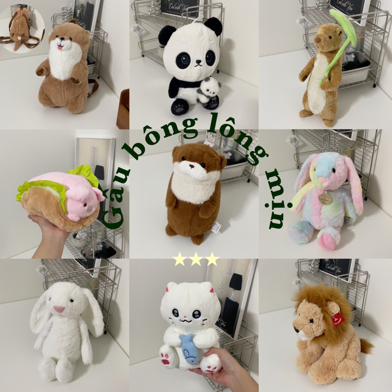 GẤU BÔNG LÔNG MỊN + GIỐNG THẬT TUYỂN CHỌN 2HAND (everland resort, comfort, aurora, zzang friends ...