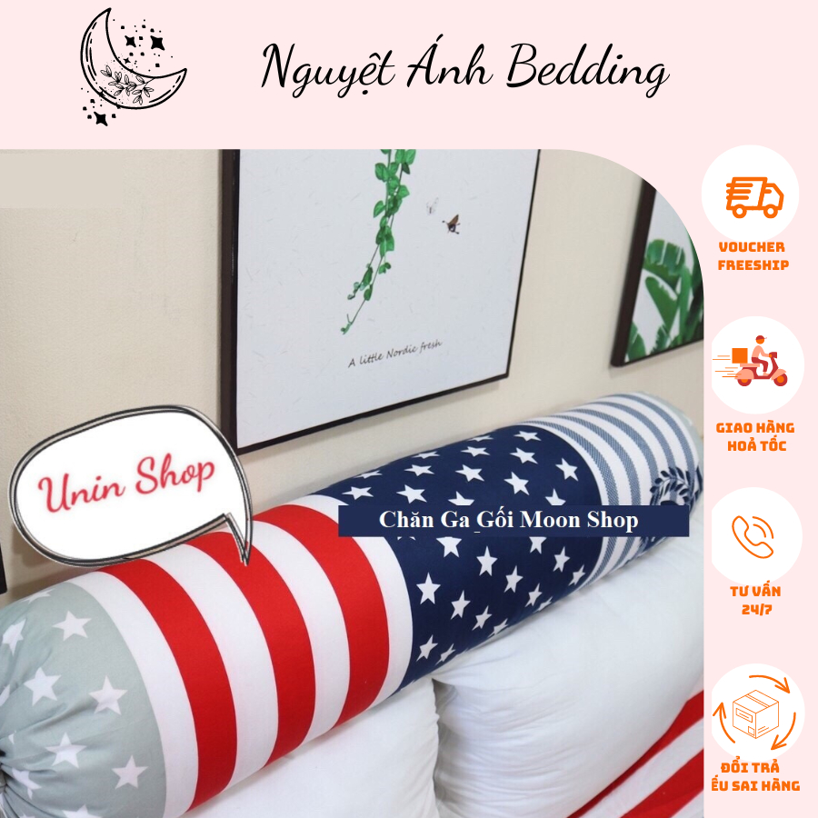 (Giá xưởng) Áo gối ôm, vỏ gối ôm loại to mẫu Cờ Mỹ bao gối dài poly ...