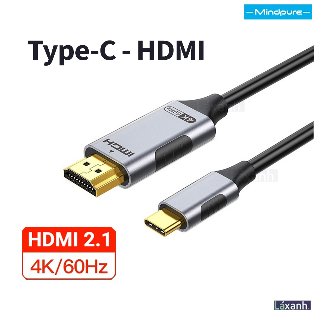 Cáp USB-C to HDMI USB3.1 HDMI2.1 dài 2M cable 4k 60Hz 60fps chân mạ ...
