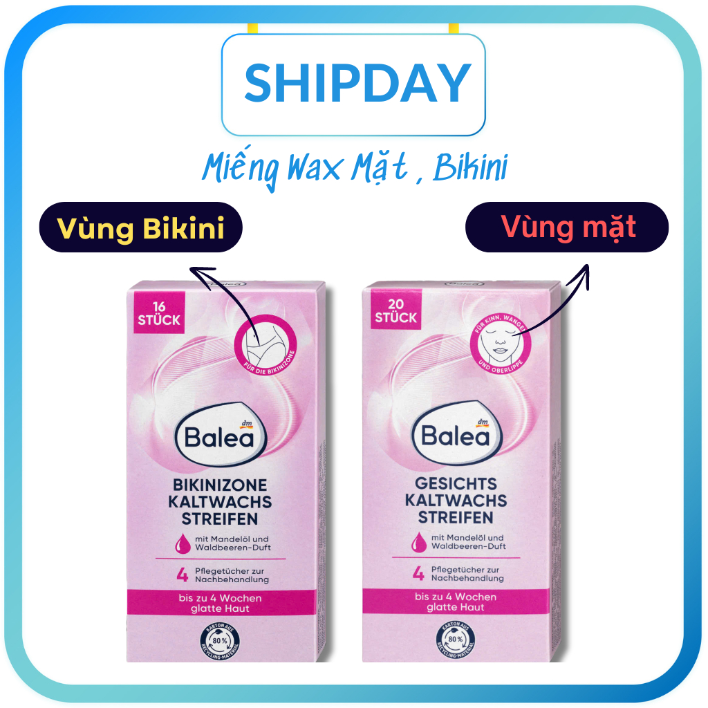 Miếng dán tẩy lông Bale dùng cho cơ thể /vùng kín /tay chân / Ria mép ...