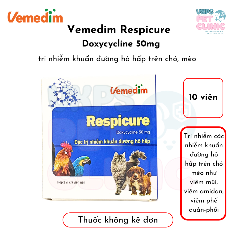 Vemedim Respicure - Kiểm Soát Nhiễm Khuẩn Đường Hô Hấp Trên Chó, Mèo ...
