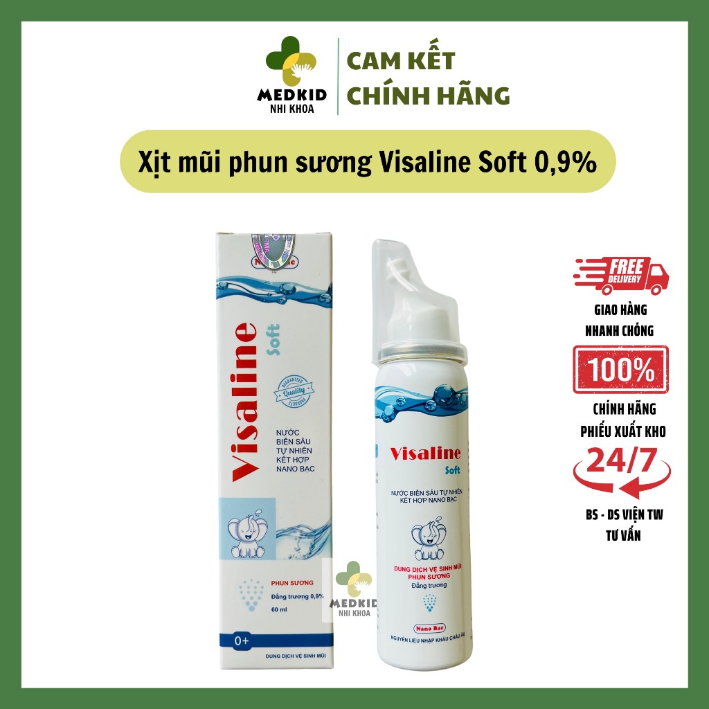 Bình xịt phun sương VISALINE SOFT 0,9% - Vệ sinh mũi hàng ngày cho bé ...