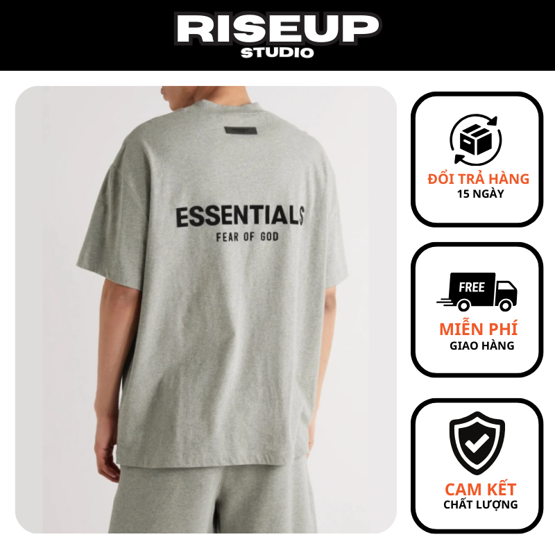 Áo và quần Fear Of God FOG Essentials SS22 Dark Oatmeal in nhung bản cao cấp, Set đồ FOG ...