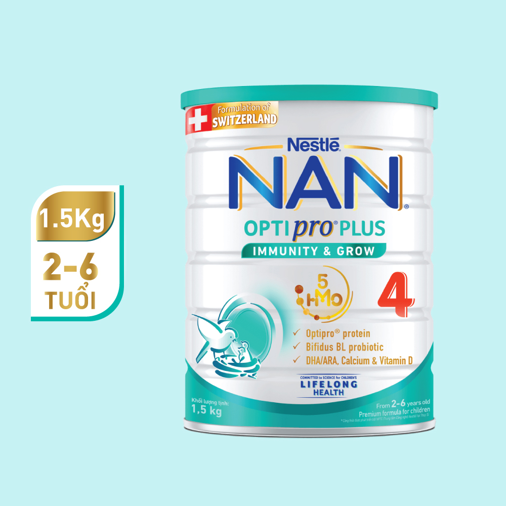 [Date mới 2026] Sữa bột Nestlé NAN OPTIPRO PLUS 1,2,3,4 (lon1.5kg/, 800g) với 5HMO Giúp tiêu hóa ...