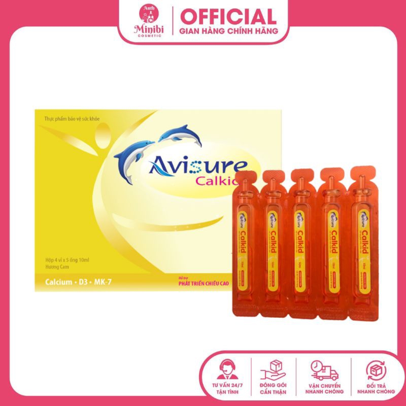 ( CHÍNH HÃNG) Avisure Calkid - Hỗ Trợ Phát Triển Chiều Cao, Bổ Sung Canxi Cho Bé ( Hộp 30 ống ...