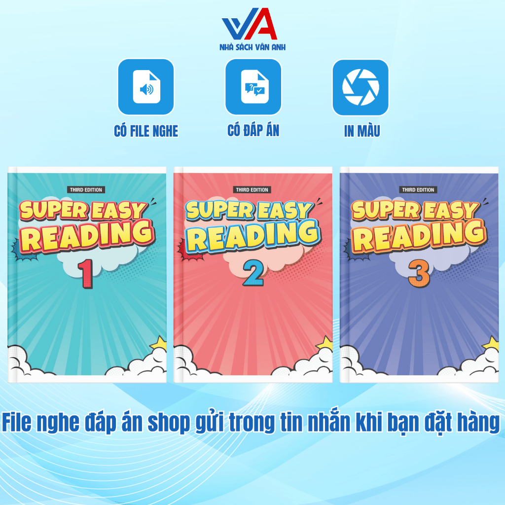 Sách - Super easy reading 1,2,3 - có file nghe đáp án - có bán lẻ ...