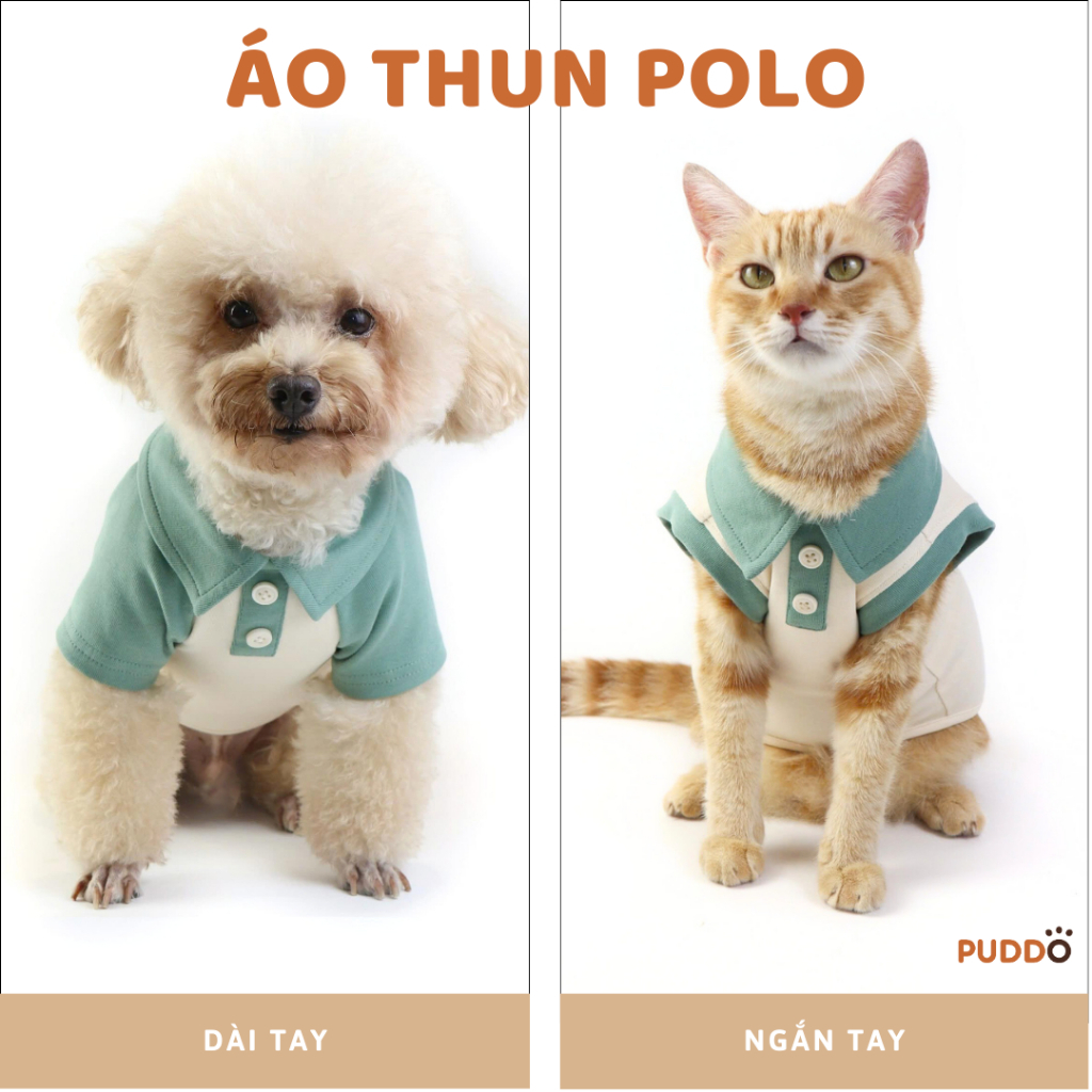 Áo Thun Polo Cotton thú cưng PUDDO, Áo dành cho chó mèo | Shopee Việt Nam