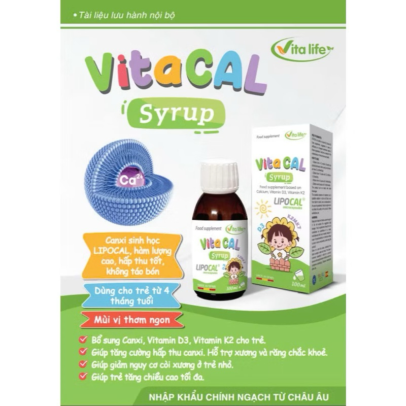 VITACAL syrup Bổ sung Canxi,Vitamin D3, K2 cho cơ thể,giúp tăng cường ...
