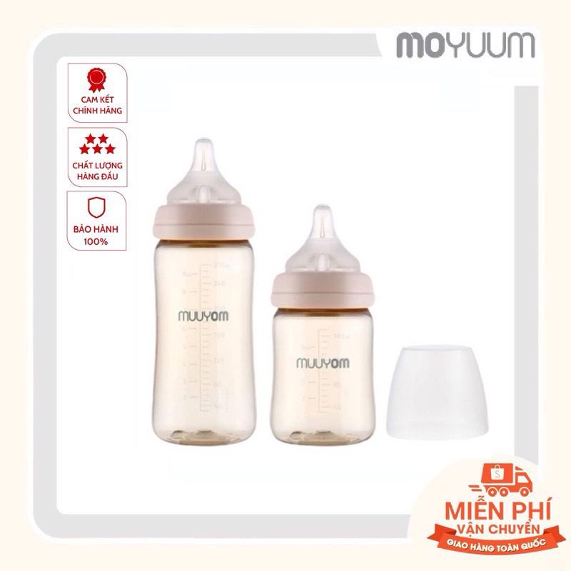 Bình sữa moyuum PPSU phiên bản Trơn 170ml và 270ml hỗ trợ thay núm ti | Shopee Việt Nam