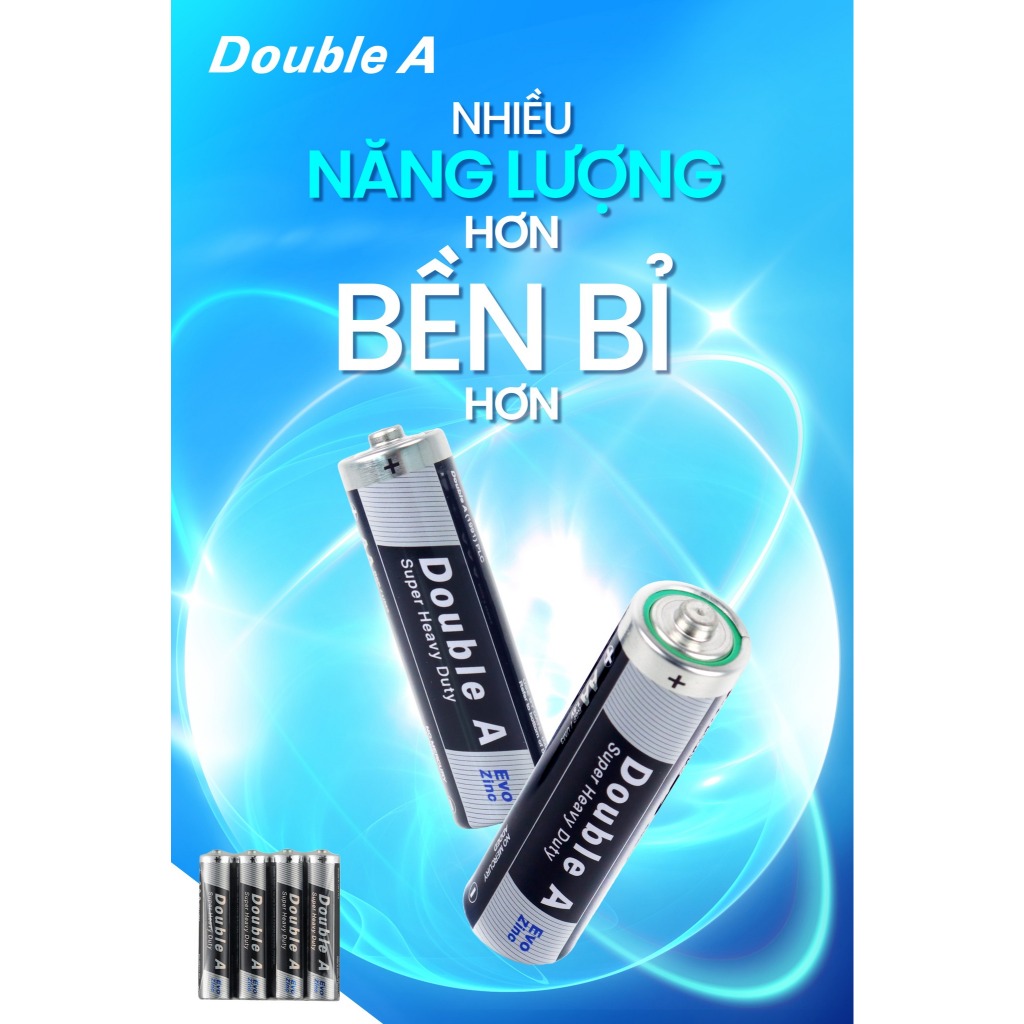 Combo 4 viên Pin AA, AAA Double A Evo zinC, Pin Chính Hãng Dung Lượng ...