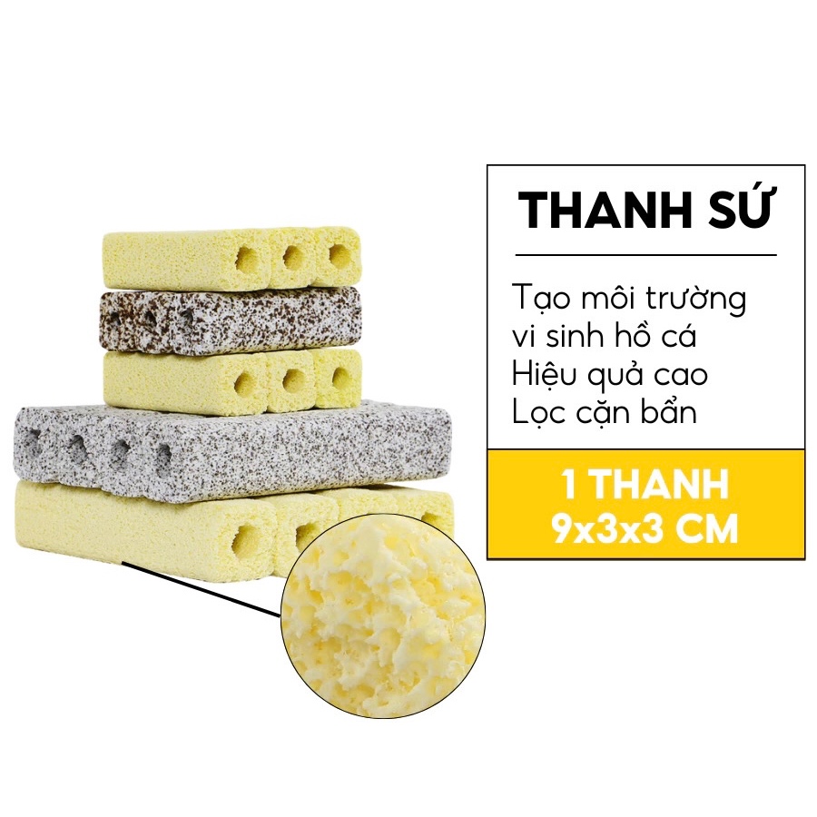Thanh Sứ Lọc Hoa Mai, Size 9x3 Lọc Nước Hồ Cá [SỨ THANH NHỎ] | Shopee ...