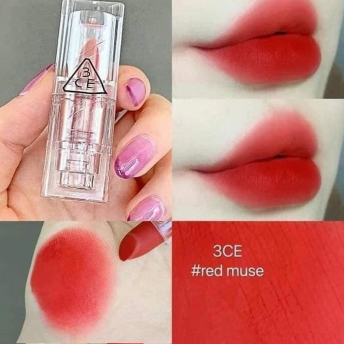 Son Môi Thỏi Lì 3CE Soft Matte Lipstick Red Muse – Màu Đỏ Tươi Vỏ Trong ...