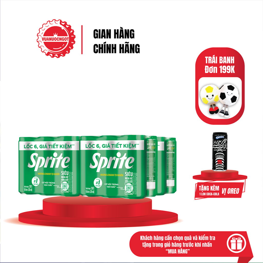 Lốc 24 Lon Nước Giải Khát Có Gas Sprite Hương Chanh 320ml/Lon Sale 25. ...