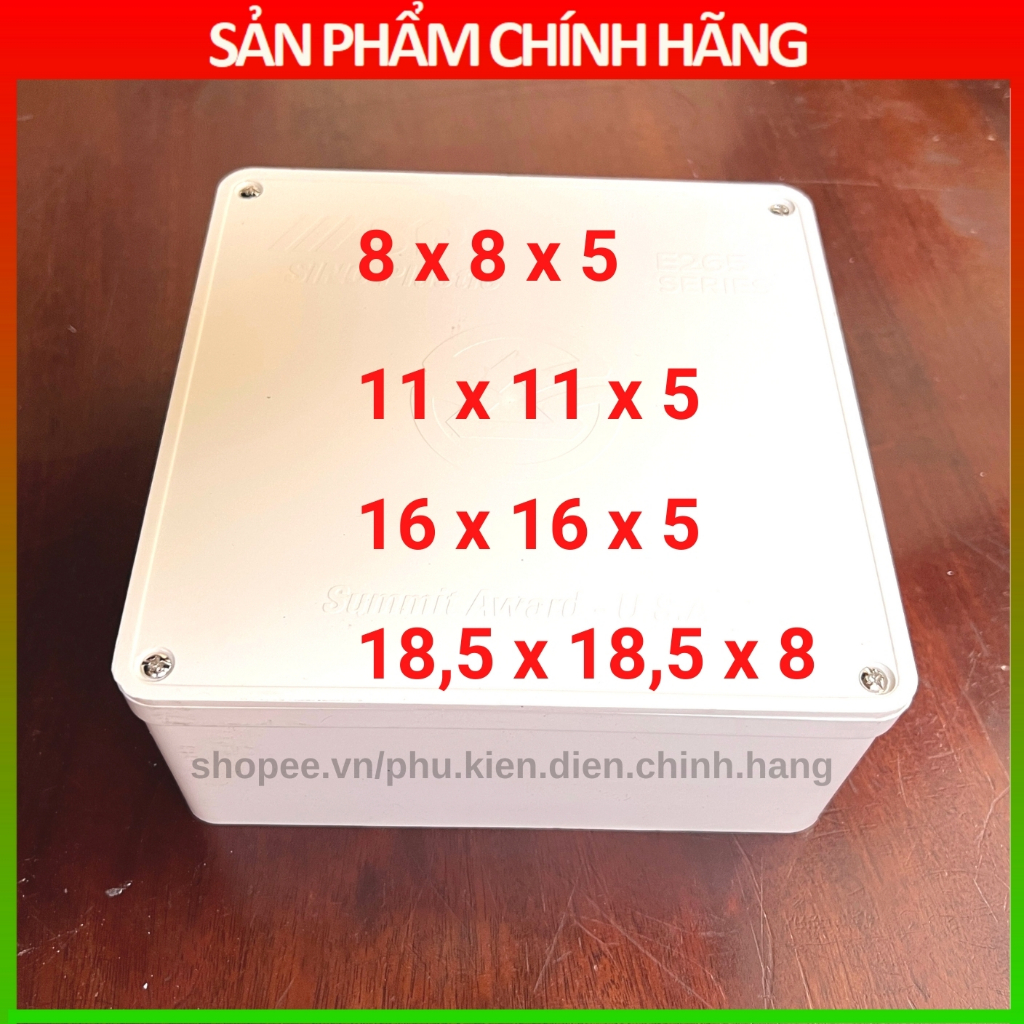 Hộp nối dây Sino các kích thước 8x8x5 11x11x5 16x16x5 18,5x18,5x8 (Box ...
