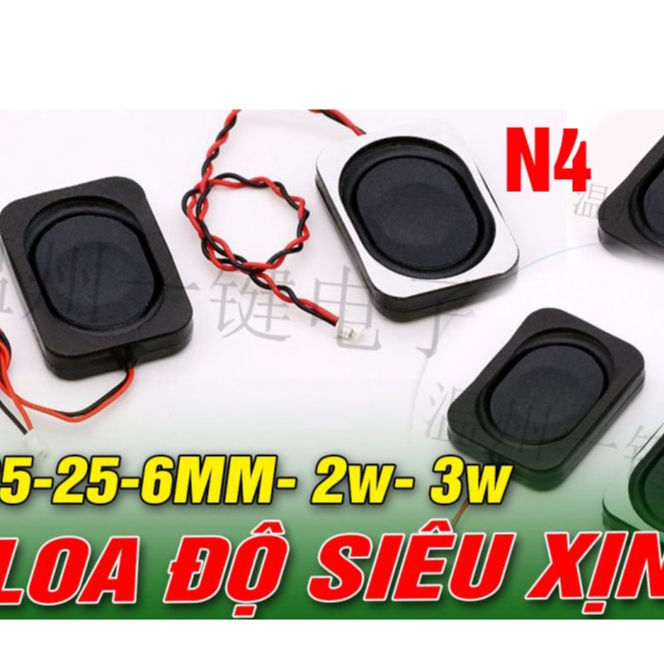 Loa laptop N4, chiều dài 35mm chiều rộng 26mm độ dày 6mm- 8 ôm- 2w và 4 ...