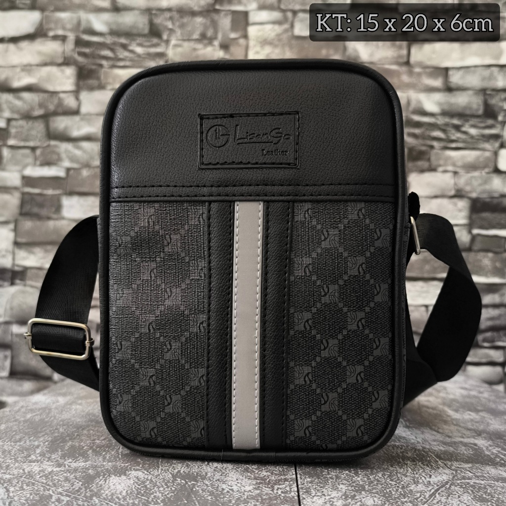 Túi đeo chéo LISANGO cao cấp TDC124.01, Da họa tiết sang trọng, dây lụa ...