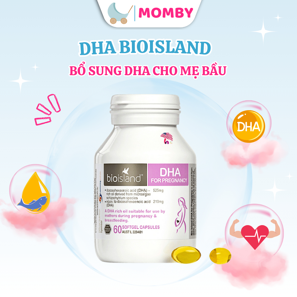 DHA cho bà bầu, DHA bầu, DHA BioIsland phát triển trí não thai nhi, bé thông minh khỏe mạnh, hỗ ...