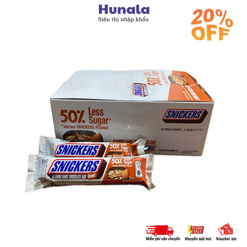 SOCOLA SNICKER MỸ HẠNH NHÂN GIẢM 50% ĐƯỜNG | Shopee Việt Nam