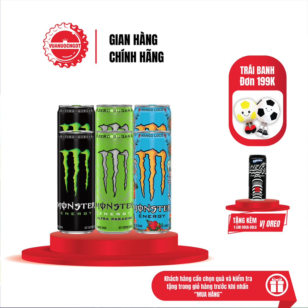 Hộp 6 Lon Monster Mix 3 vị Monster Energy, Monster Ultra Paradise ...