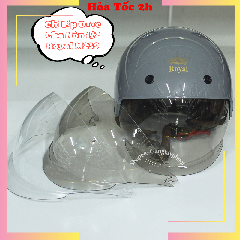 Kính Royal M239, Kính Rời Thay Thế Cho Mũ Bảo Hiểm 1/2 Royal M239 (Sản ...
