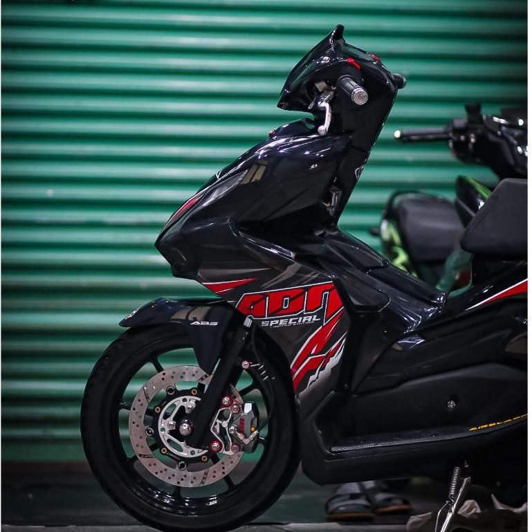 Decal Tem Rời Xe cao cấp ADN sọc đỏ trắng cho AirBlade AB 2020 xe đen ...
