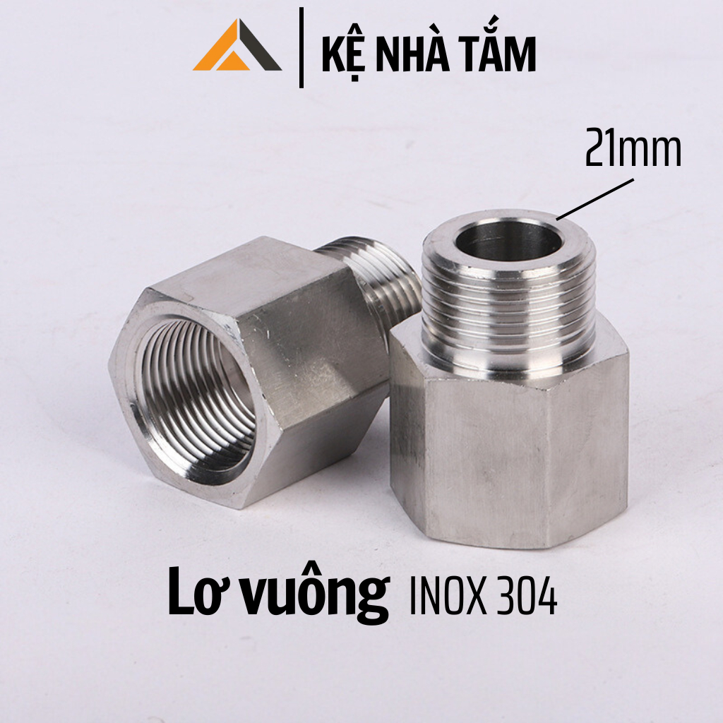 Lơ Inox bóng dn15 (phi 21- 1/2'') đầu nối ren trong và ren ngoài phi 21 ...