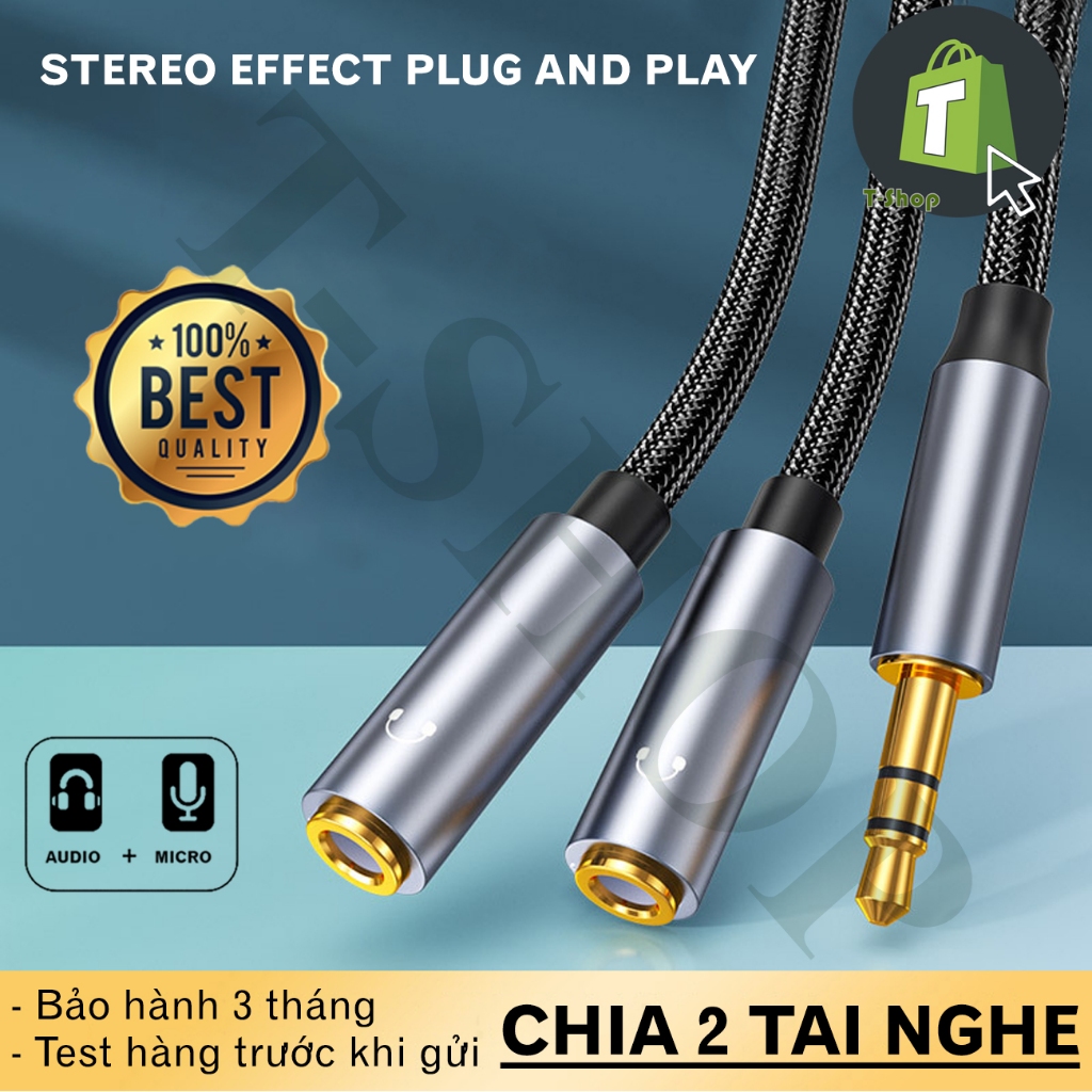 Jack chia 2 cổng tai nghe (chia ra 2 cổng 3.5) | Shopee Việt Nam