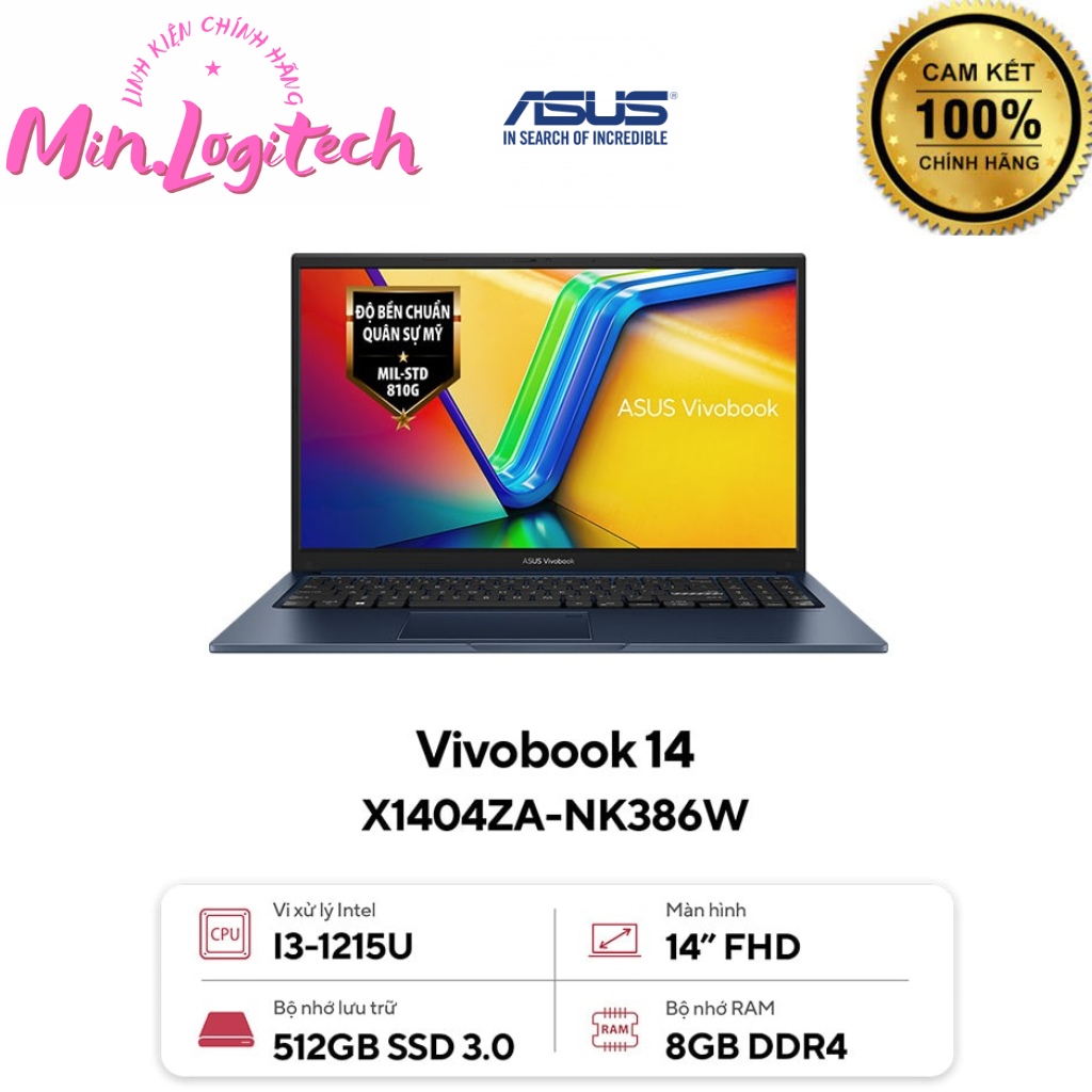 LAPTOP ASUS VIVOBOOK 14 X1404ZA-NK386W (i3 1215U/ 8GB/ 512GB SSD/ 14 inch/ Win11/ Blue) - Chính ...