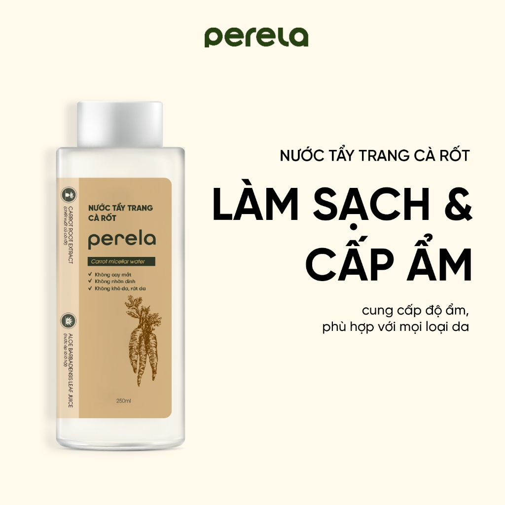 Nước tẩy trang cà rốt PERELA 250ml làm sạch nhẹ nhàng và dưỡng ẩm cho ...
