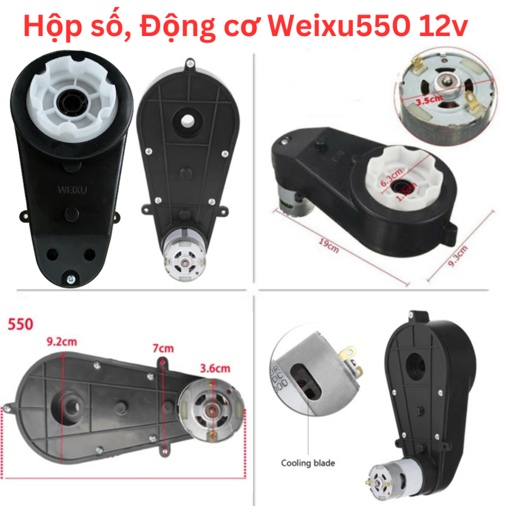 Động cơ ô tô điện trẻ em Weixu 550 12v12000 | Shopee Việt Nam