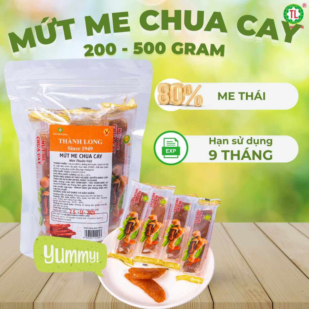 Mứt Me chua Cay Thành Long Kẹo Me Chua Cay Ngọt Thơm Ngon Mứt Hoa Quả ...