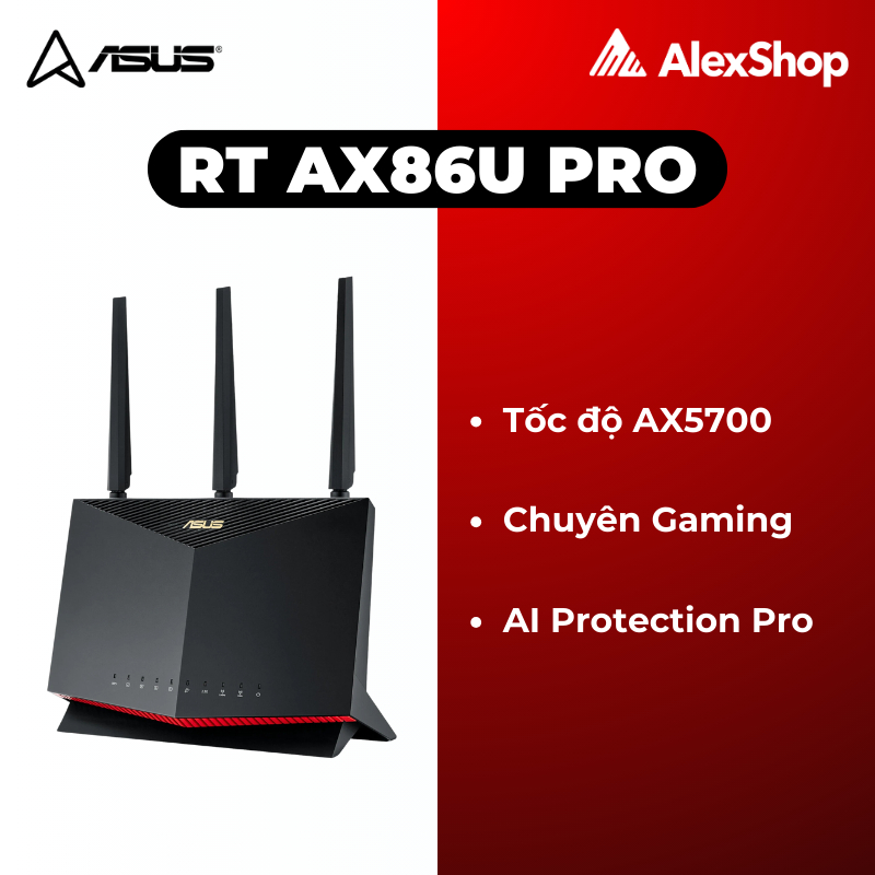 [AX5700] Router Wifi 6 Gaming Asus RT AX86U Pro, AI Mesh, Chuẩn Băng ...