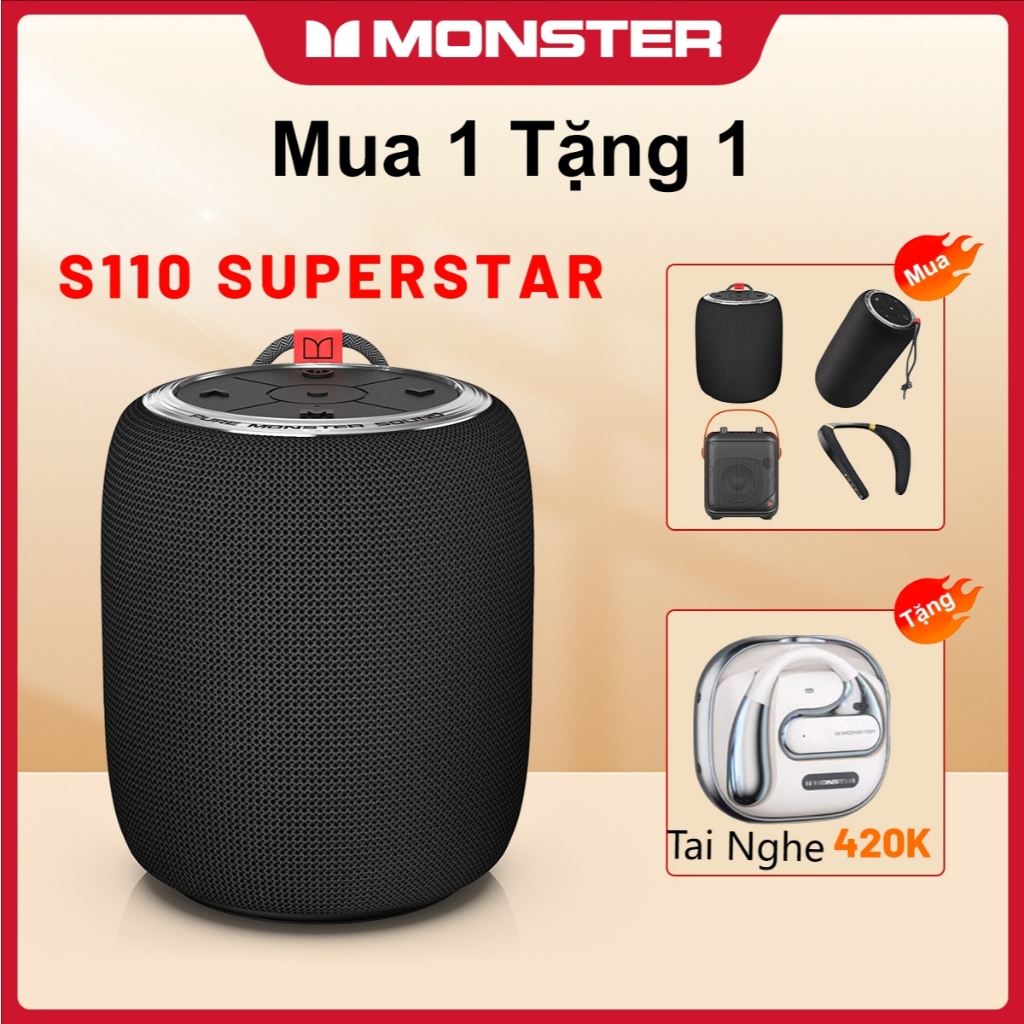 MONSTER S110 SUPERSTAR Loa Bluetooth Không dây Pin Trâu Nhỏ Gọn Tiện dụng | Shopee Việt Nam