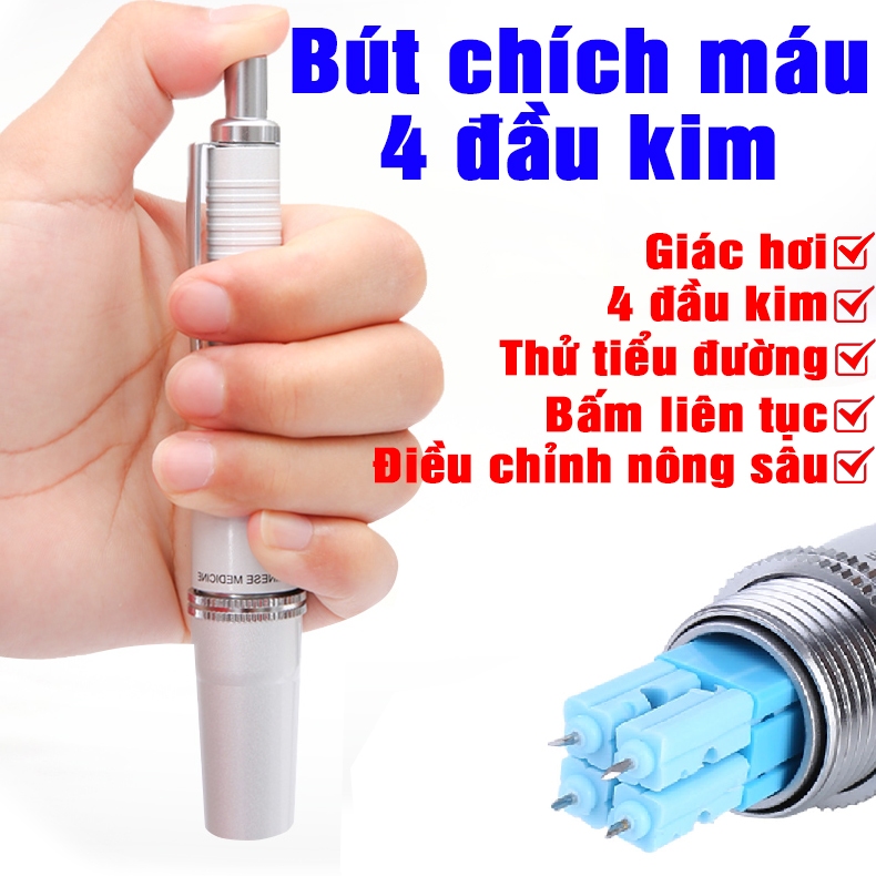 Bút chích máu 4 đầu kim ( kim phù hợp dùng cho bút là kim 21g) | Shopee ...
