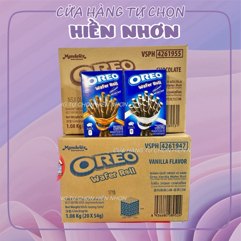 [Tết 2025] [Bán sỉ] Thùng 20 hộp Bánh quế Oreo vani - chocolate 54g ...