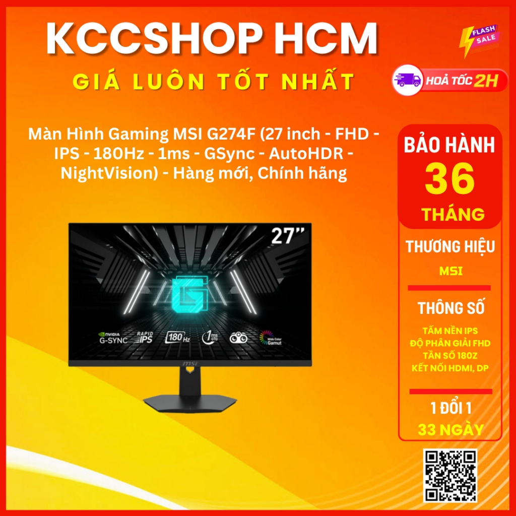 Màn Hình Gaming MSI G274F (27 inch - FHD - IPS - 180Hz - 1ms - GSync ...