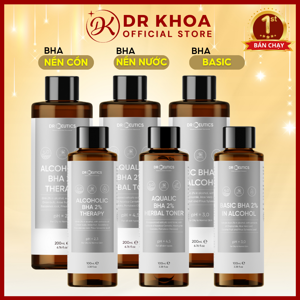 Toner DrCeutics BHA 2% Cho Da Dầu Mụn 100/200ml | Shopee Việt Nam