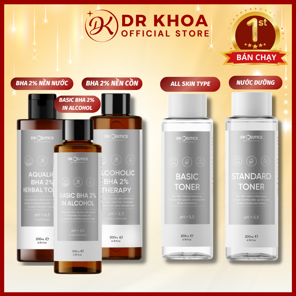 Toner Cân Bằng Da DrCeutics BHA 2%, Basic, Standrad 100ml / 200ml | Shopee Việt Nam