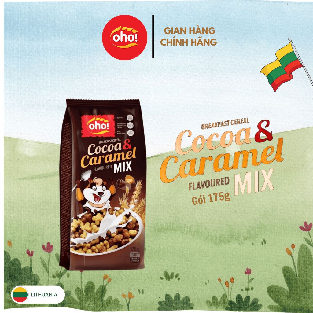 OHO Ngũ cốc dinh dưỡng cacao và caramen OHO Cocoa & Caramel - gói 175g | Shopee Việt Nam