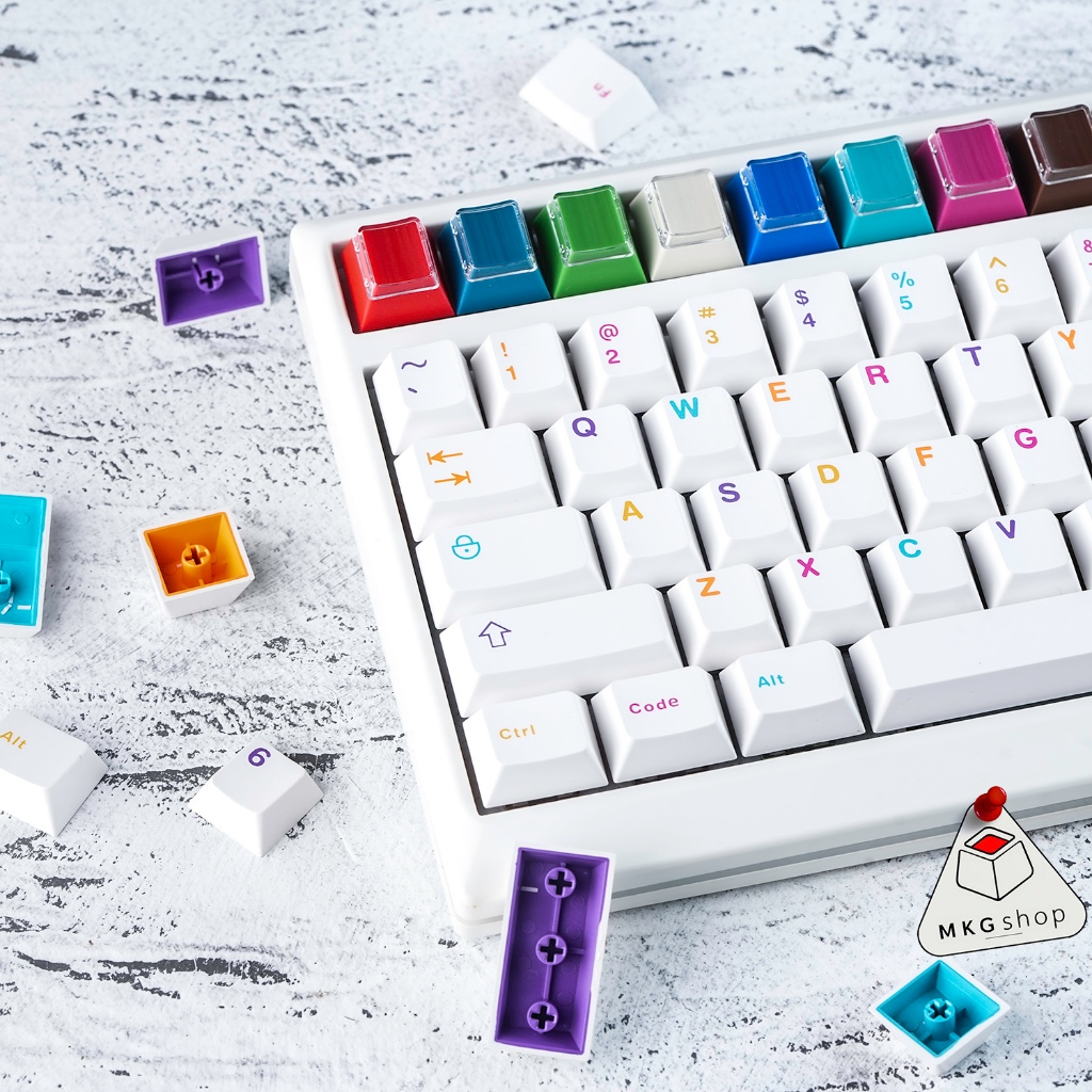 Keycap Mictlan White Aifei | ABS doubleshot | Cherry profile | Bộ nút bàn phím cơ rẻ đẹp trắng ...