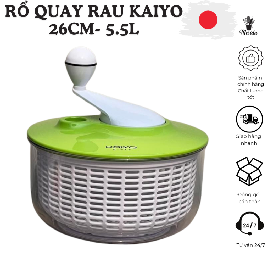 Rổ quay rau KAIYO, rổ quay rau li tâm, rổ quay rau cỡ đại, rổ rau nhựa ...