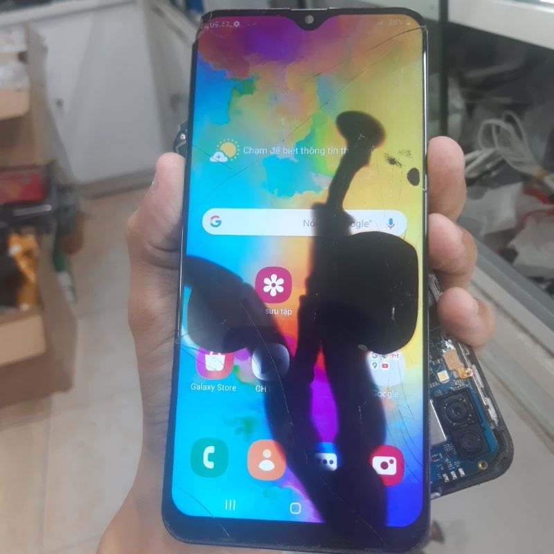 Màn hình sam sung M20 cũ vỡ kính bị mực dùng test máy | Shopee Việt Nam