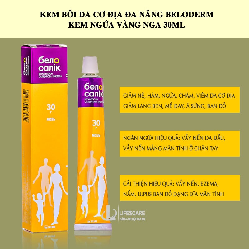 Kem bôi da cơ địa đa năng Belosalic Nga, kem ngứa vàng nga, 30ml | Shopee Việt Nam