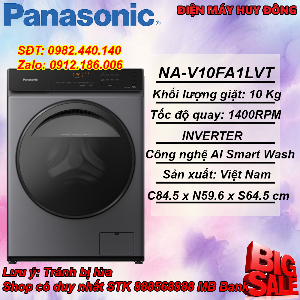 Máy giặt Panasonic Inverter 10kg NA-V10FA1LVT | Shopee Việt Nam