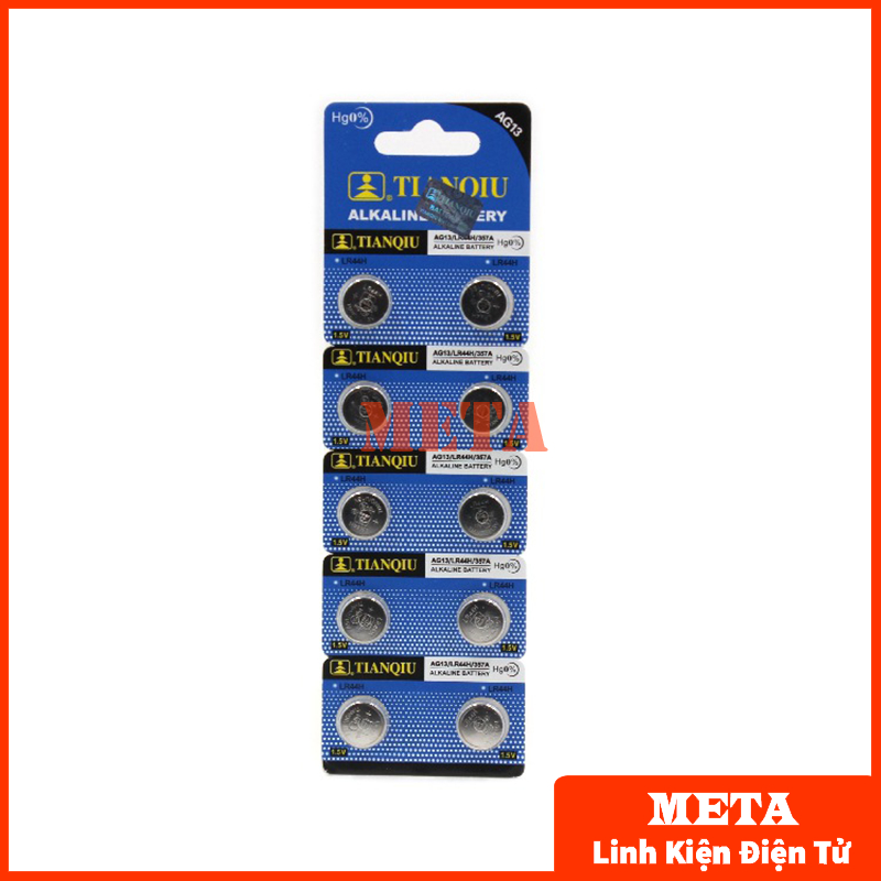 [VỈ 10 PIN] Pin Cúc Áo LR44 AG13 CX44 SR44 357A A76 Alkaline Dung Lượng ...